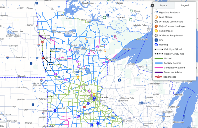 No travel advised amid 'extreme limited visibility' in western Minnesota