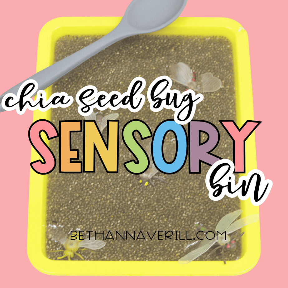 Chia seed bug sensory bin