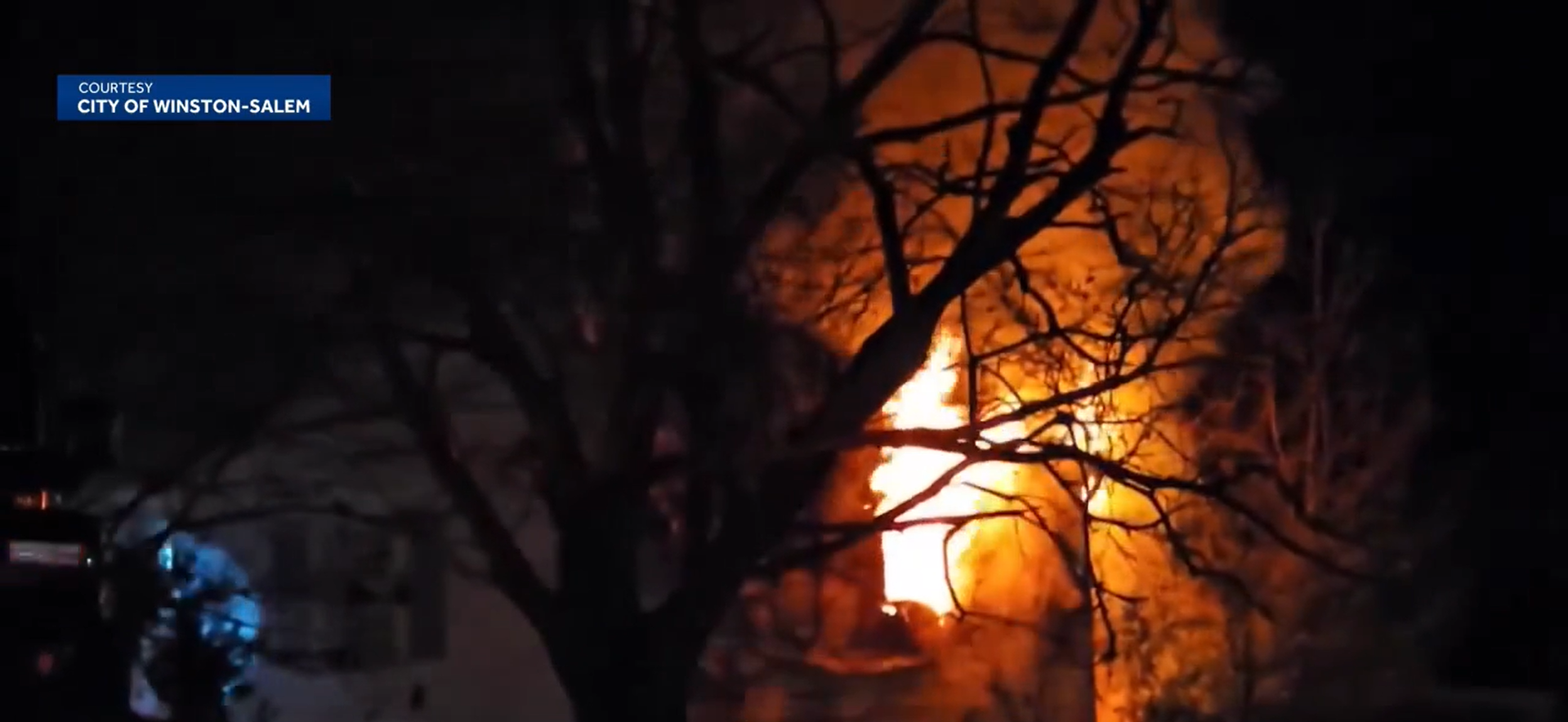 Watch: Firefighters battle flames shooting from house fire that ...