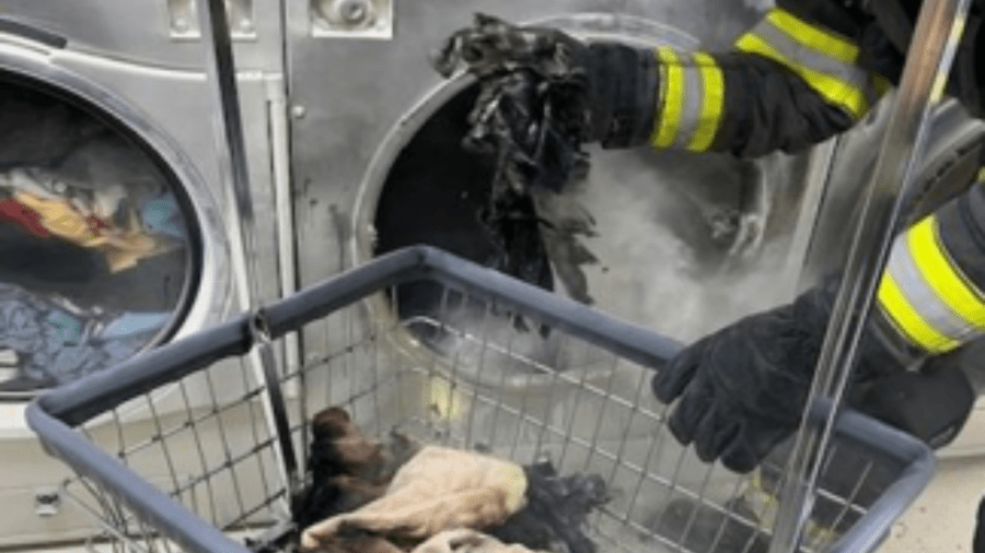 Fire crews find burning clothes dryer in Oakdale strip mall