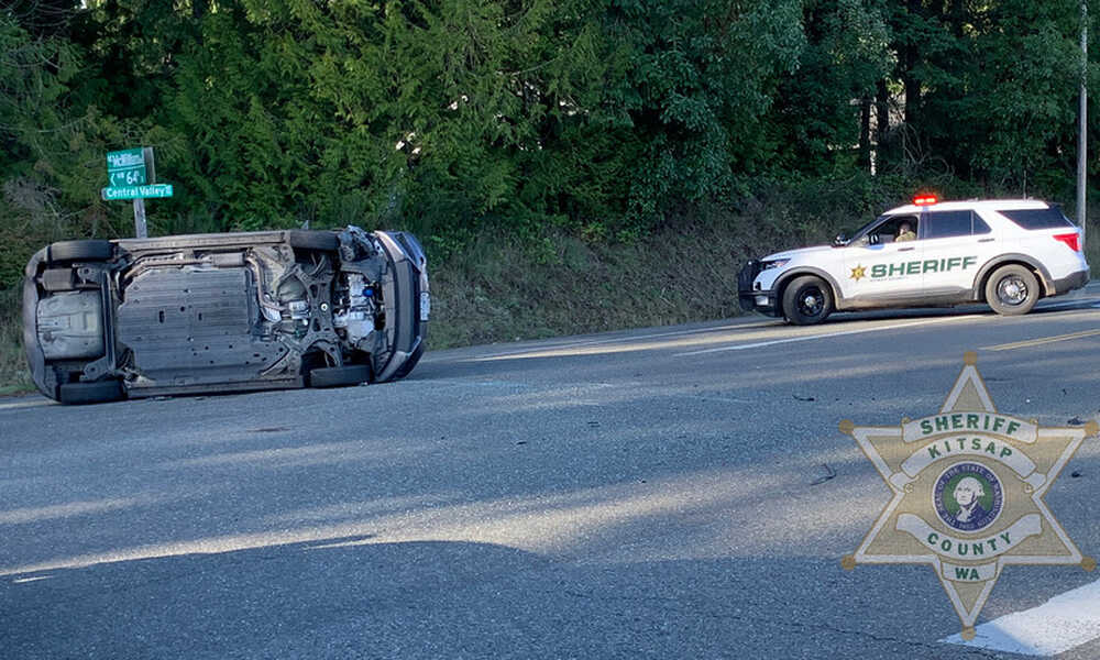 Driver arrested for DUI after passing, rolling car in Central Kitsap