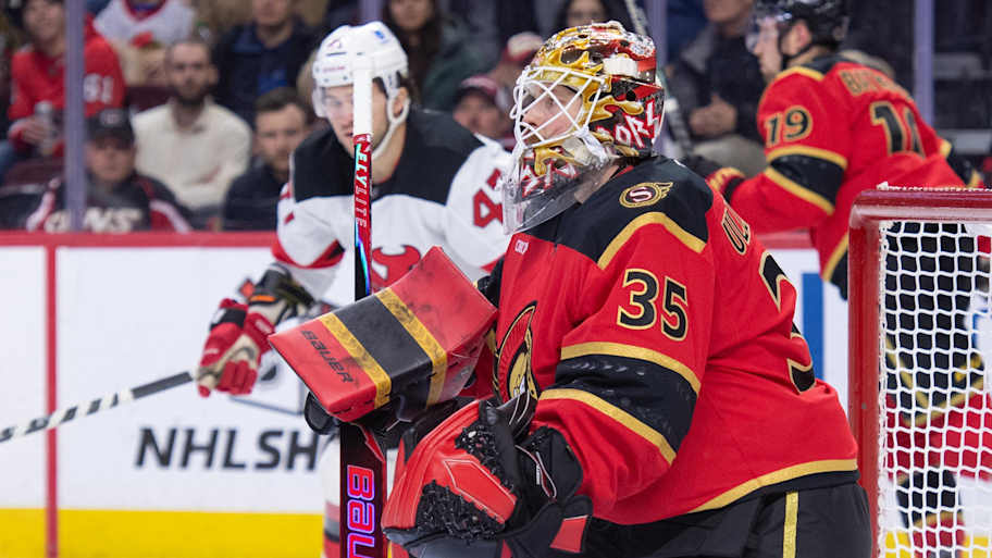 Senators goalie returns to practice after leave of absence