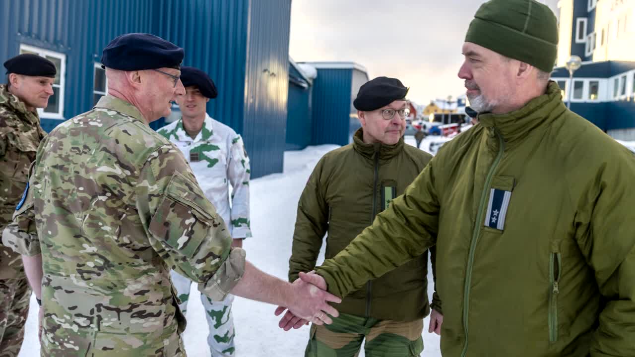 Stills: European soldiers participate in military exercise in Greenland
