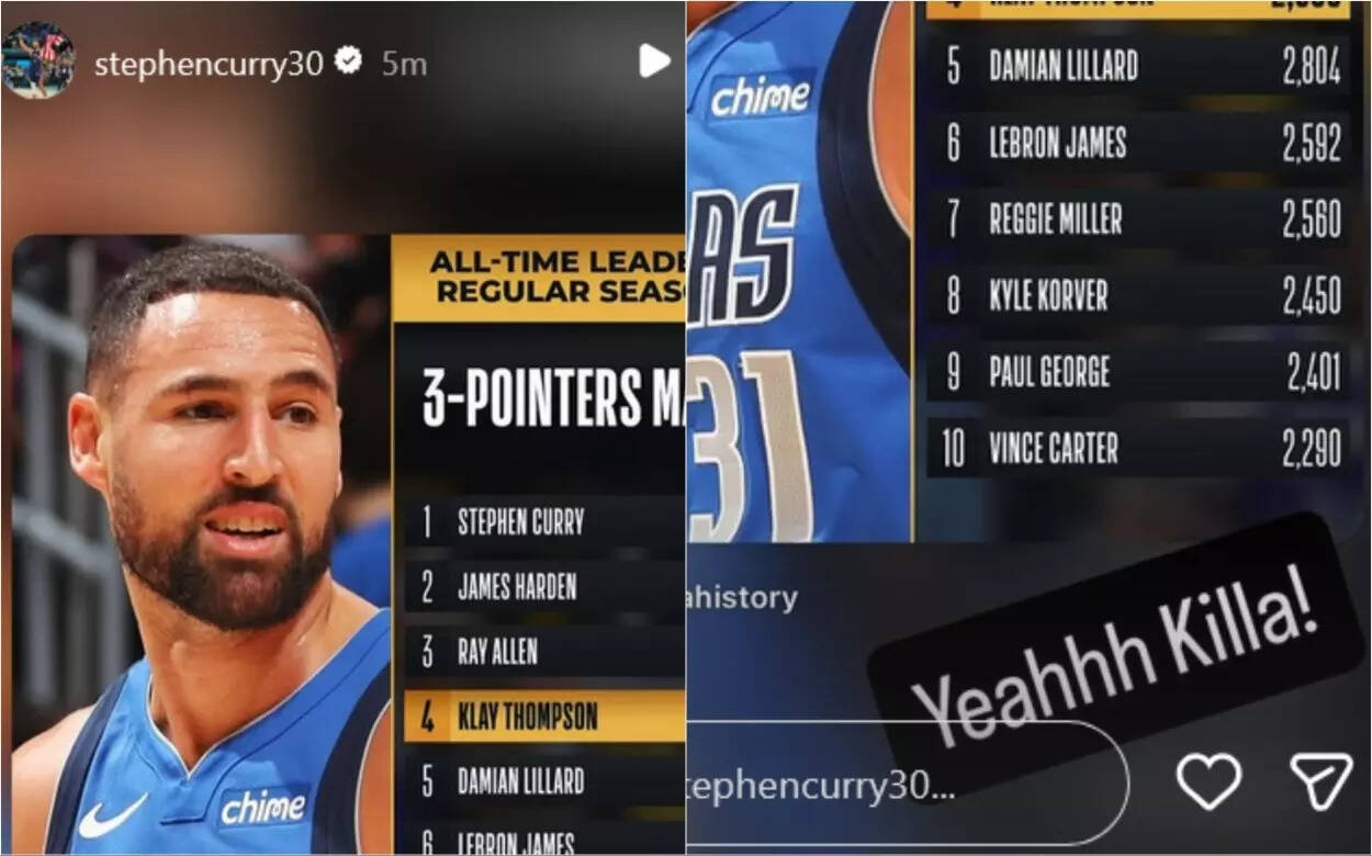 Stephen Curry pens encouraging two-word message as Klay Thompson passes ...