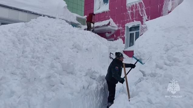 Two people dead as record snowfall brings meters of snow to Russia's ...