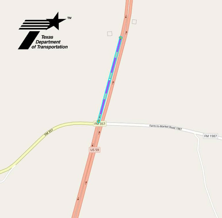 Tractor-trailer blocking roadway on US 59 in Polk County