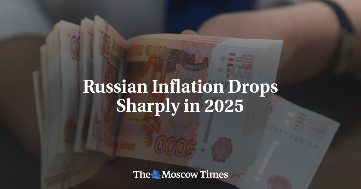 Russian inflation drops sharply in 2025
