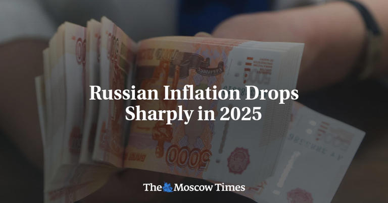 Russian inflation drops sharply in 2025