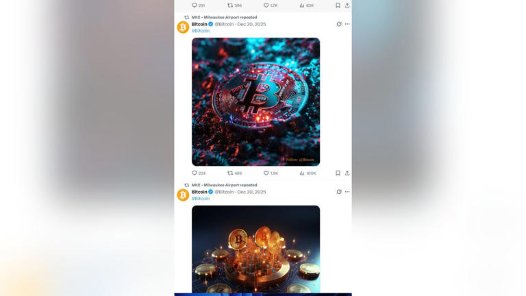 Milwaukee Mitchell Airport X account hacked, replaced with crypto content