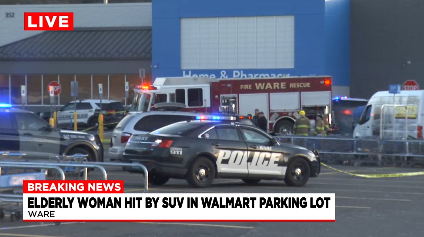 Woman struck, killed by vehicle in Ware parking lot