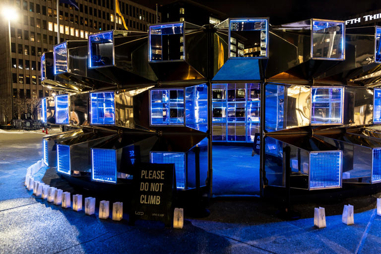 Largest winter festival in US brightens cold Michigan nights with ...