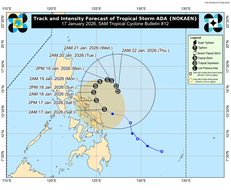'Ada' nears severe tropical storm strength off Sorsogon