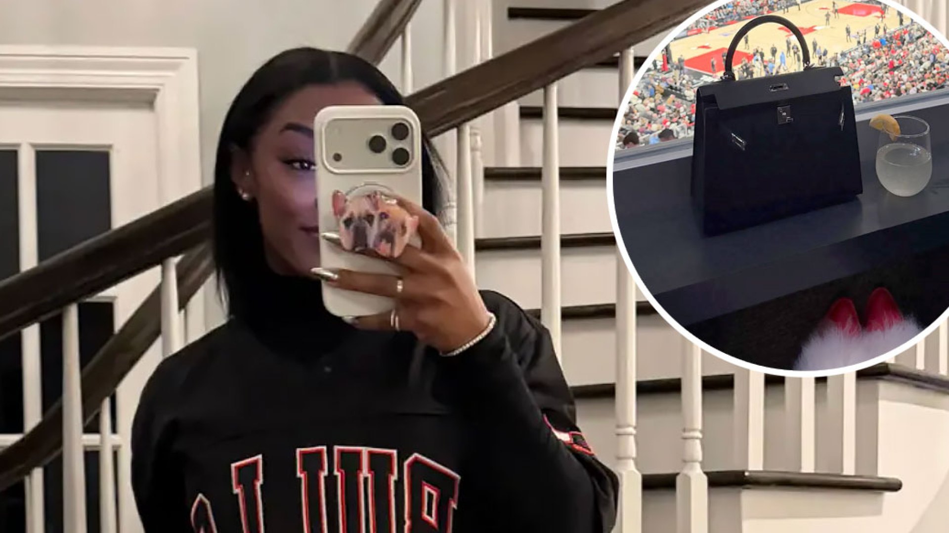 Simone Biles rocks $650 furry Ugg heels and Hermes bag for NBA girls' night