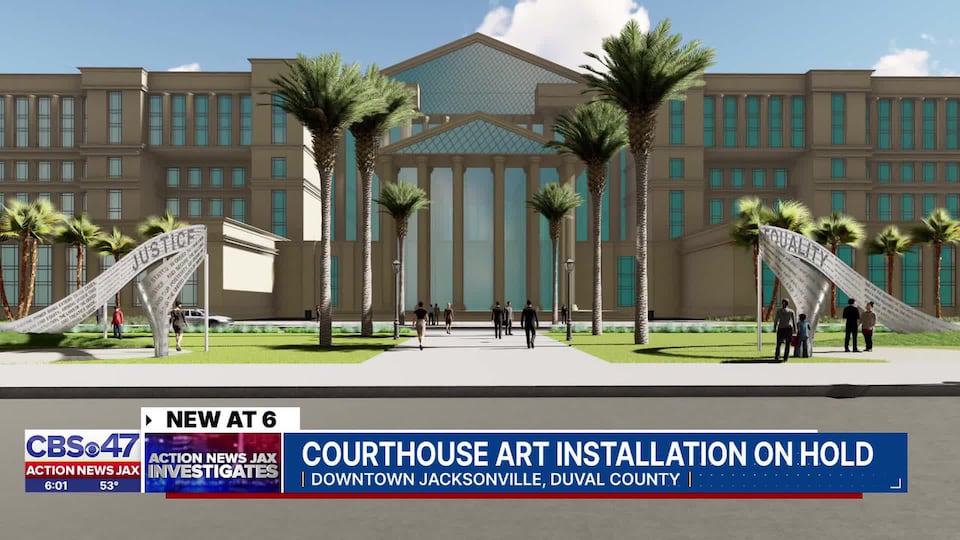 Duval Courthouse art installation on pause