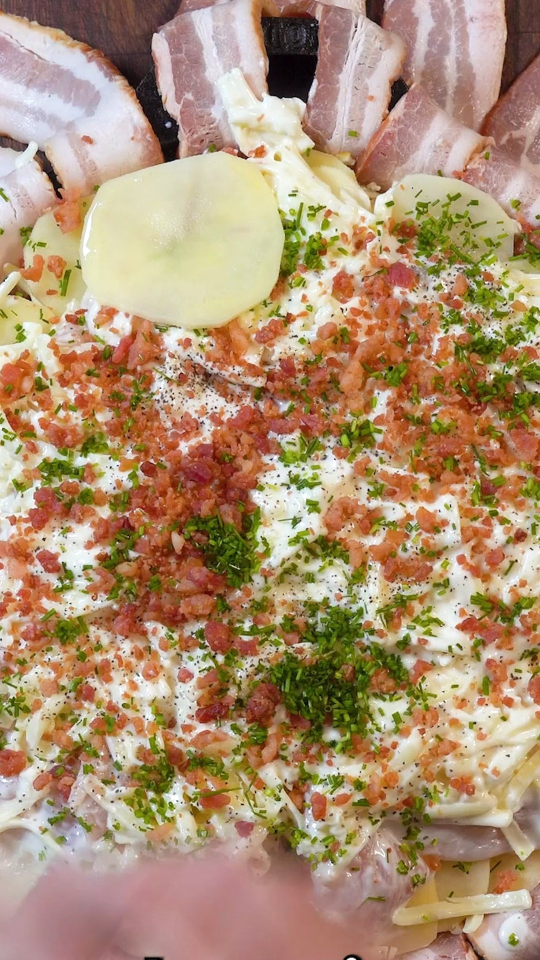 Chicken bacon ranch potato casserole