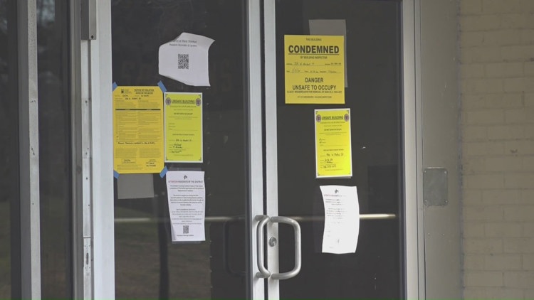 Property management says it’s back inside condemned building the ...