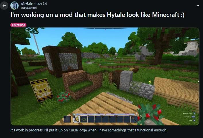 Jugadora quiere que Hytale se vea como Minecraft: prepara un mod que la ...