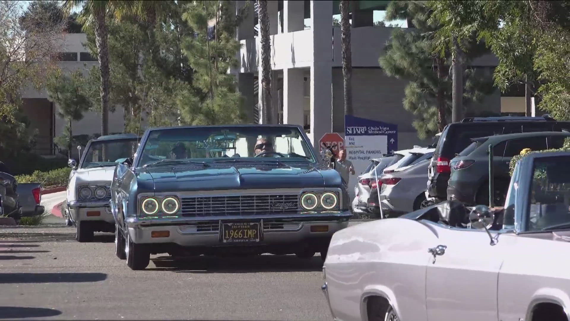Classic car club cruises through Sharp Chula Vista to deliver care bags ...