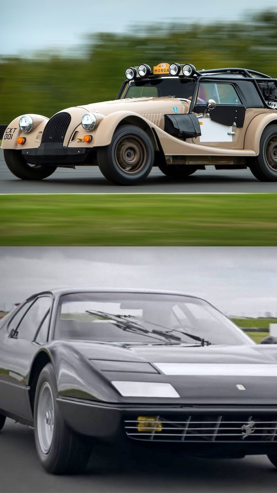 Morgan Plus Four CX-T v/s Ferrari 365 GT4 BB