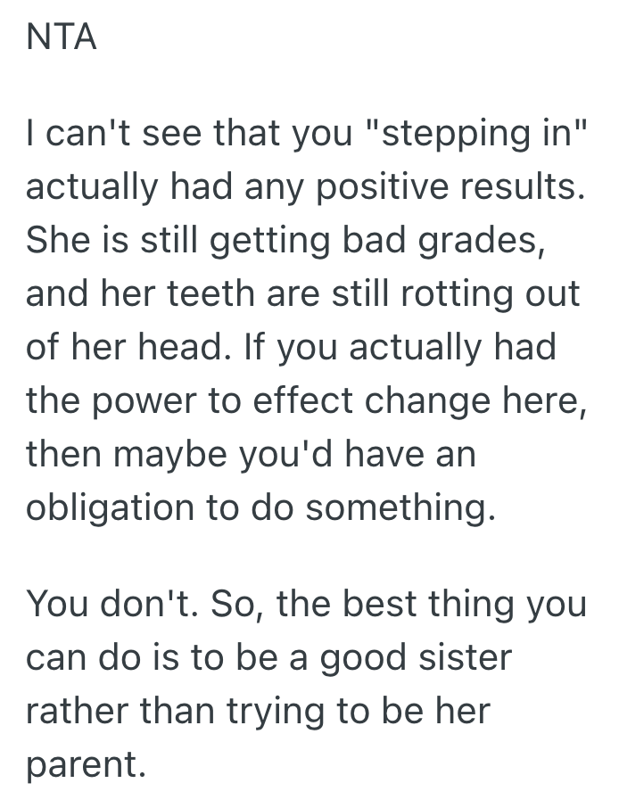 Older sister tries to parent her younger sister, but she finally ...