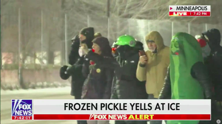 Fox News informs viewers, 'Frozen pickle yells at ICE'