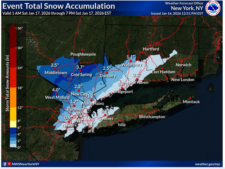Snow accumulation potential for Hoboken and Jersey City: See map