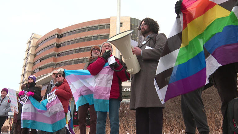 Protesters gather at American Family Children’s Hospital over pause in ...