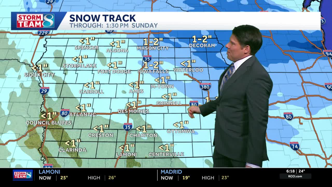 Iowa weather: Snow showers continue tonight with frigid cold moving in ...