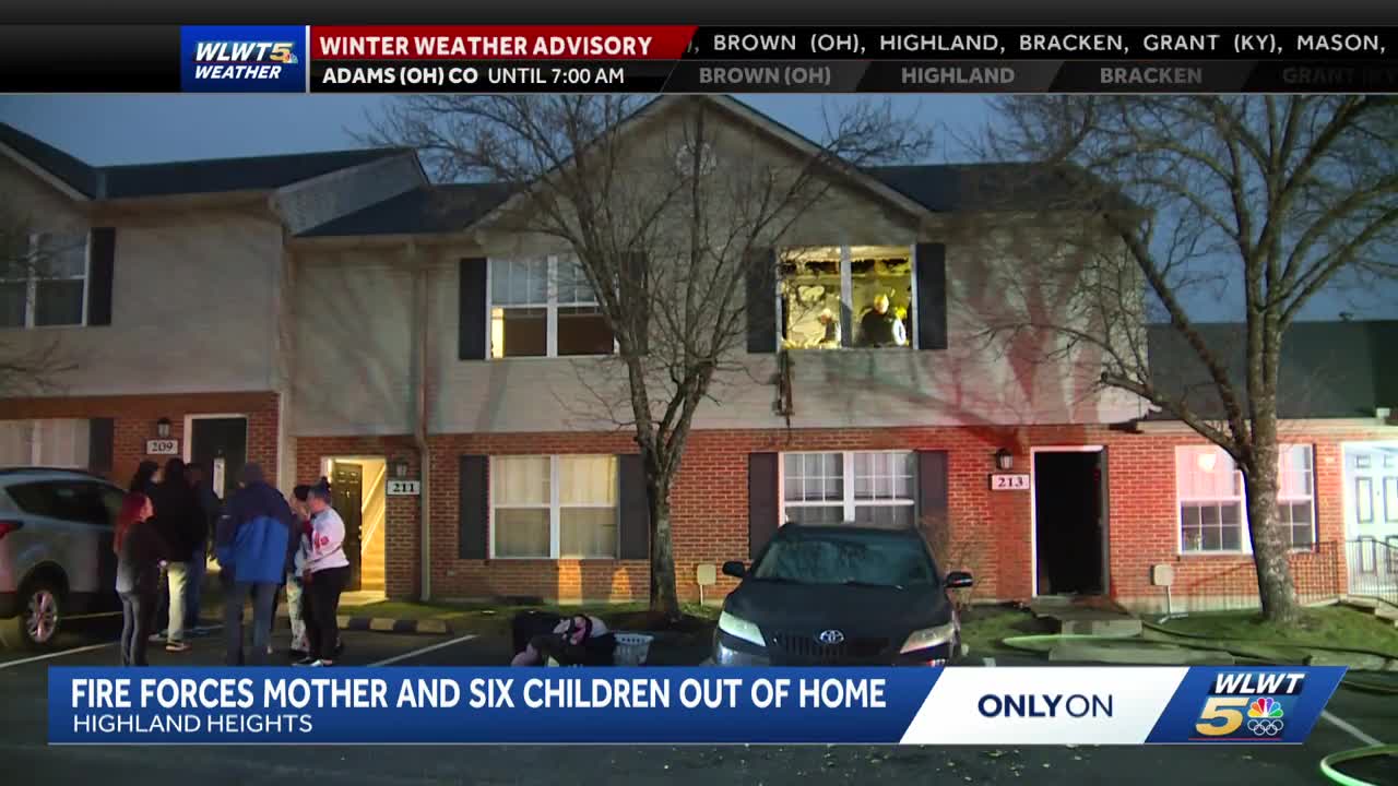 Family forced out after fire destroys apartment in Highland Heights
