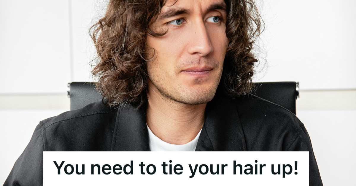 Postman was told to tie up his long hair at work, so he wore pink ...