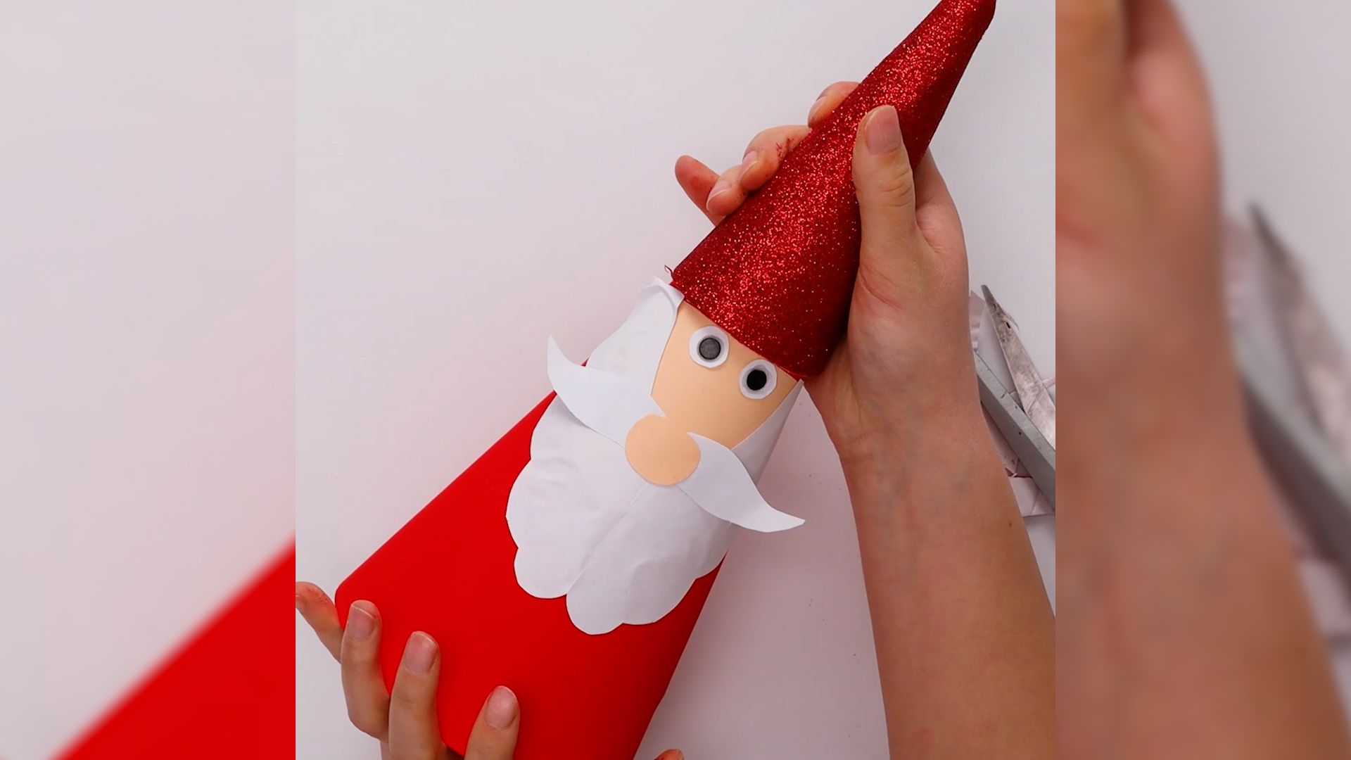 Paper recycling Santa Claus decor