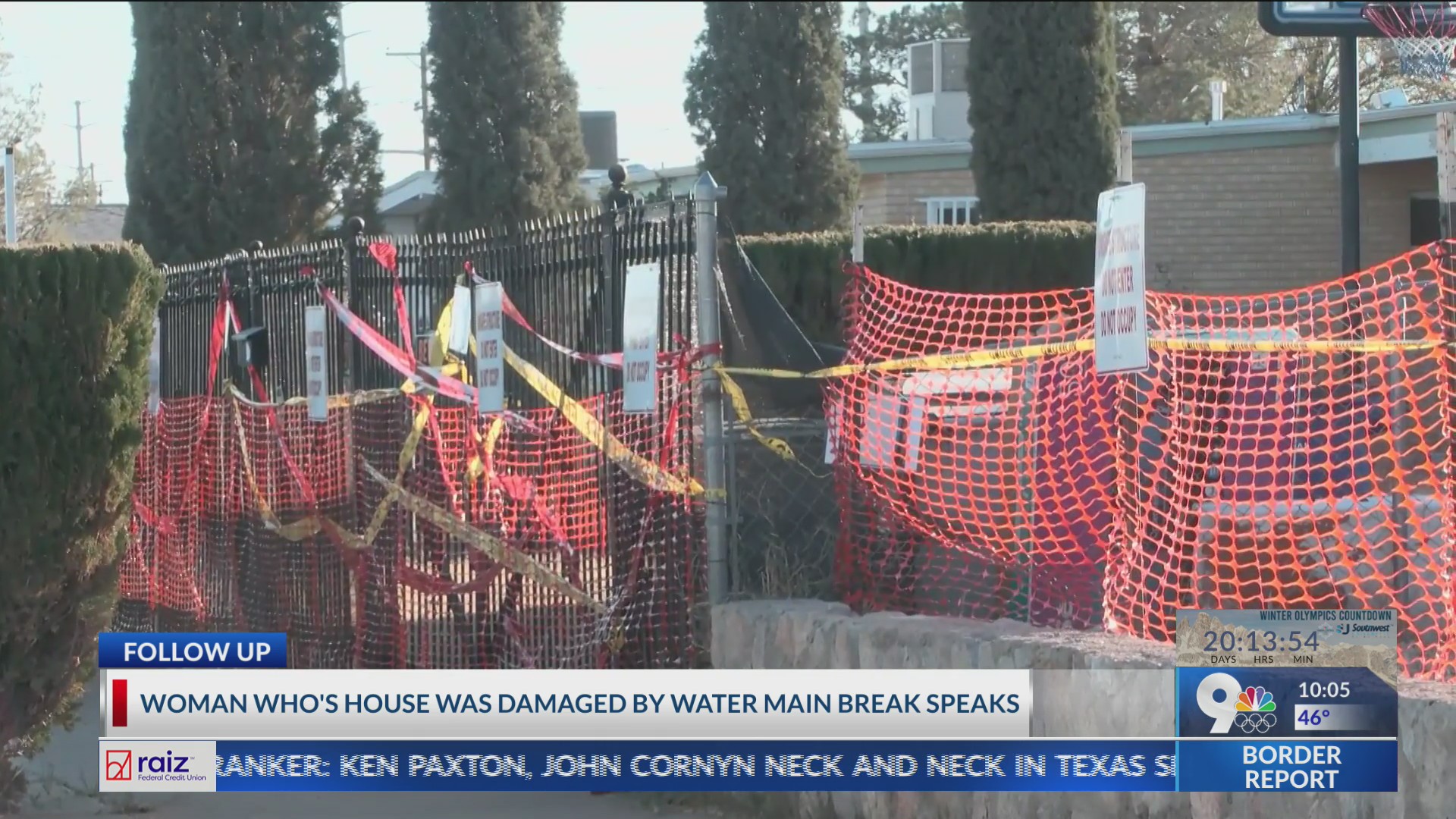 Family of 10 displaced by water main break