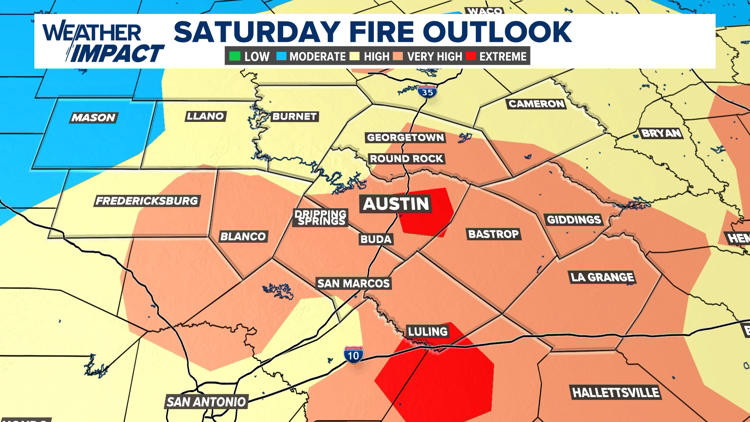 Weather impact alert: Red flag warning in effect Saturday for Central Texas