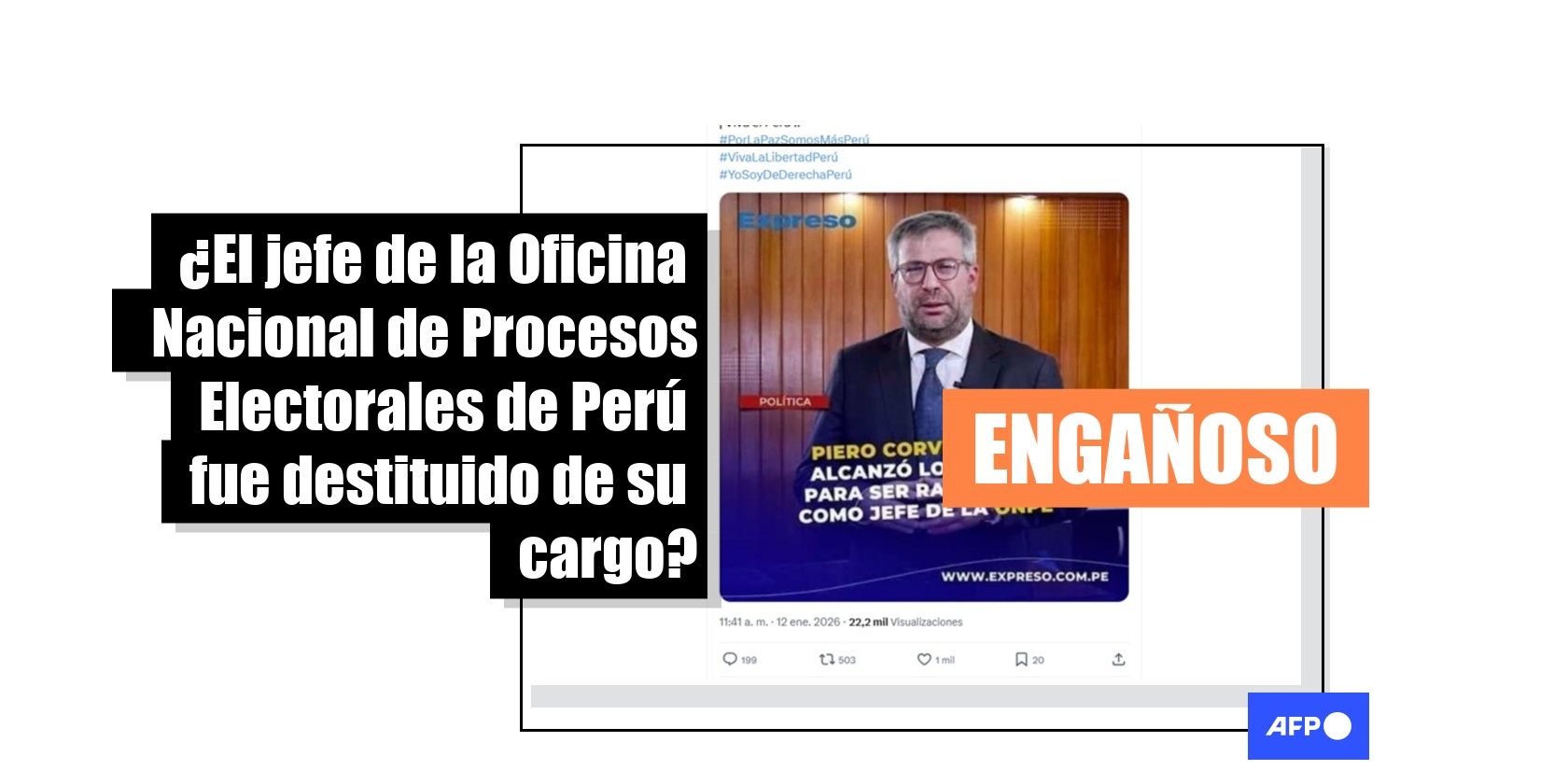 El jefe de la ONPE de Perú, Piero Corvetto, no fue destituido de su ...