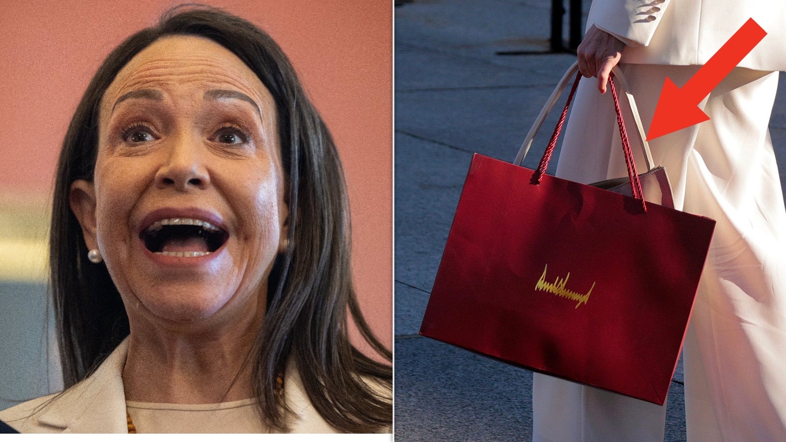 Nobel Peace Prize winner spotted walking out with mystery Trump gift ...