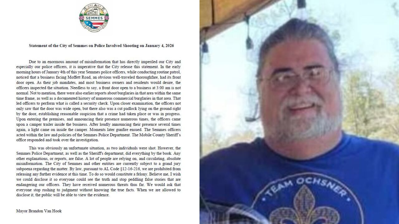 City of Semmes releases statement nearly two weeks after police ...