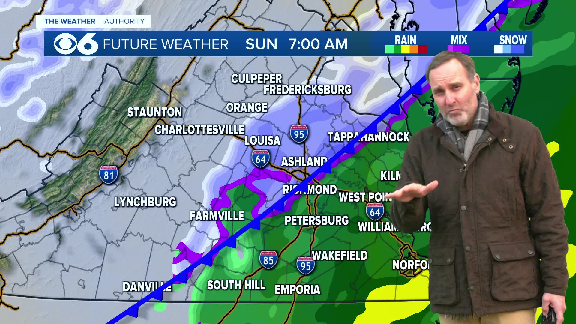 Hour-by-hour look at snow chances for parts of Virginia this weekend