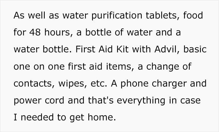 Survivalist Woman Essential Items Included In An Emergency Preparedness Kit