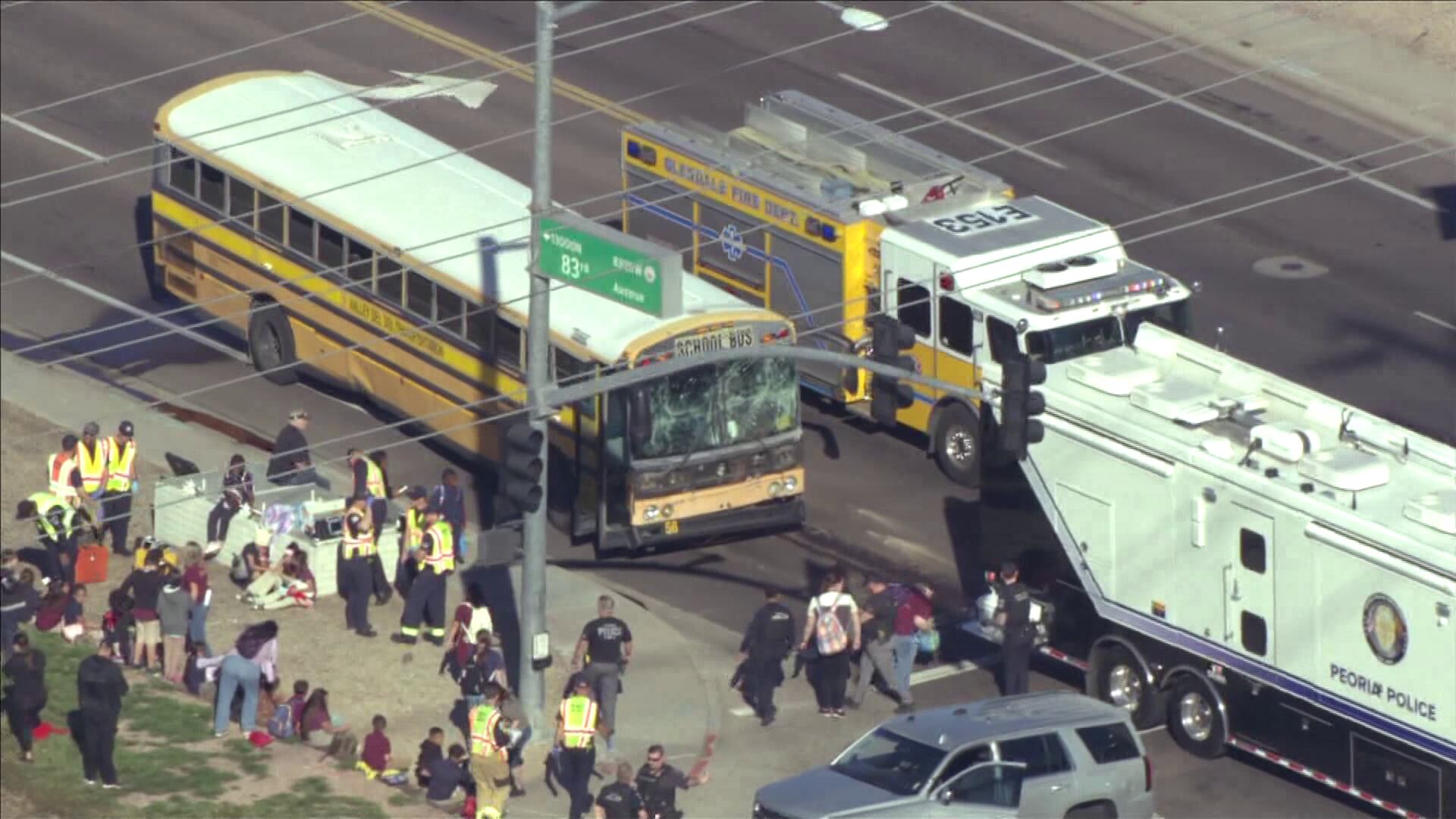 5 children, 2 adult hospitalized after two school buses crashed in Peoria