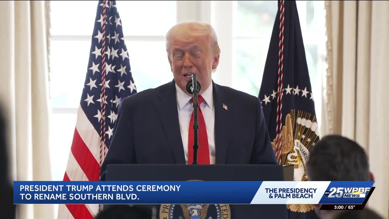President Trump attends ceremony to rename Southern Boulevard