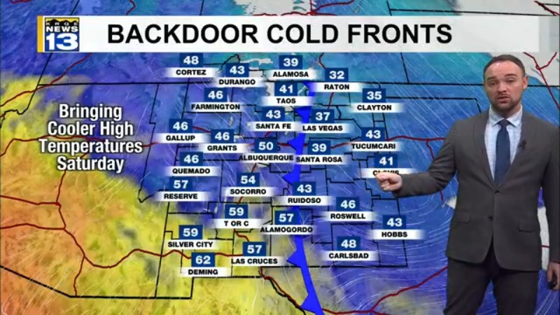 Backdoor cold fronts move through New Mexico this weekend