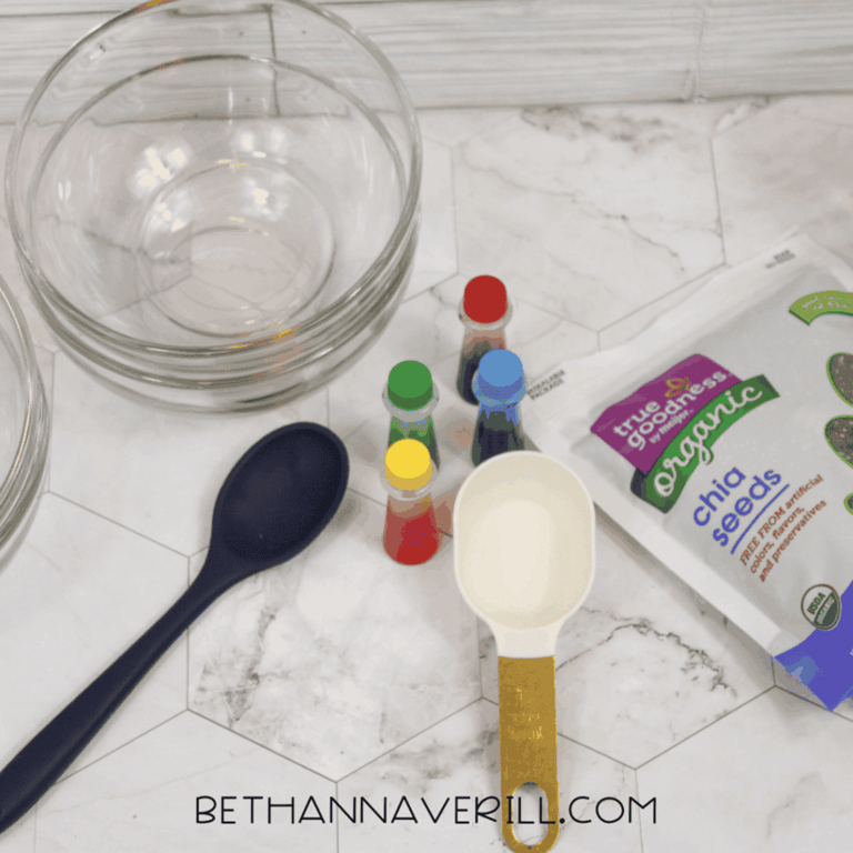 Chia seed ocean sensory bin