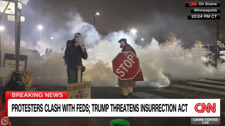 Tear gas fired near CNN reporter covering Minneapolis anti-ICE protest ...