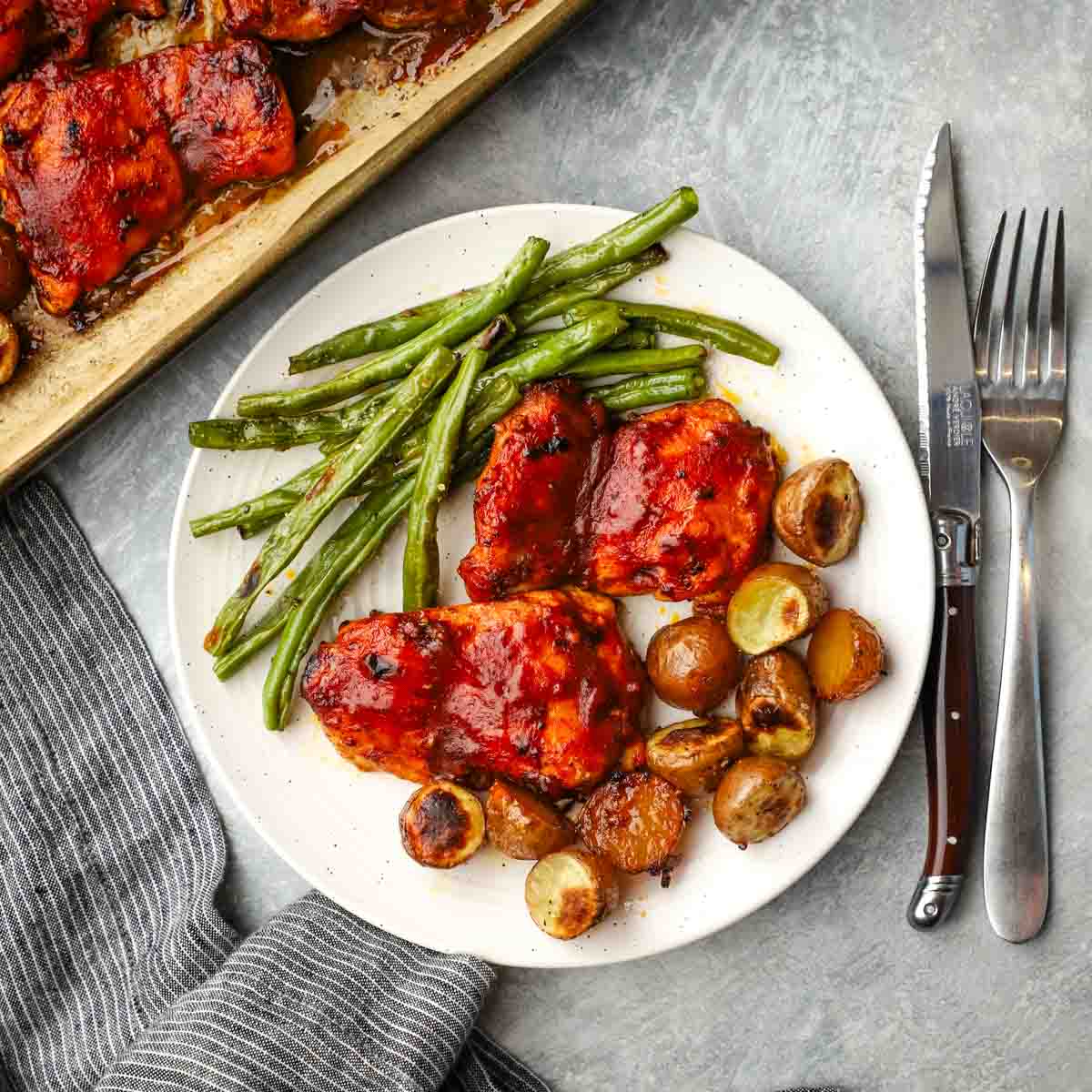 BBQ sheet pan chicken