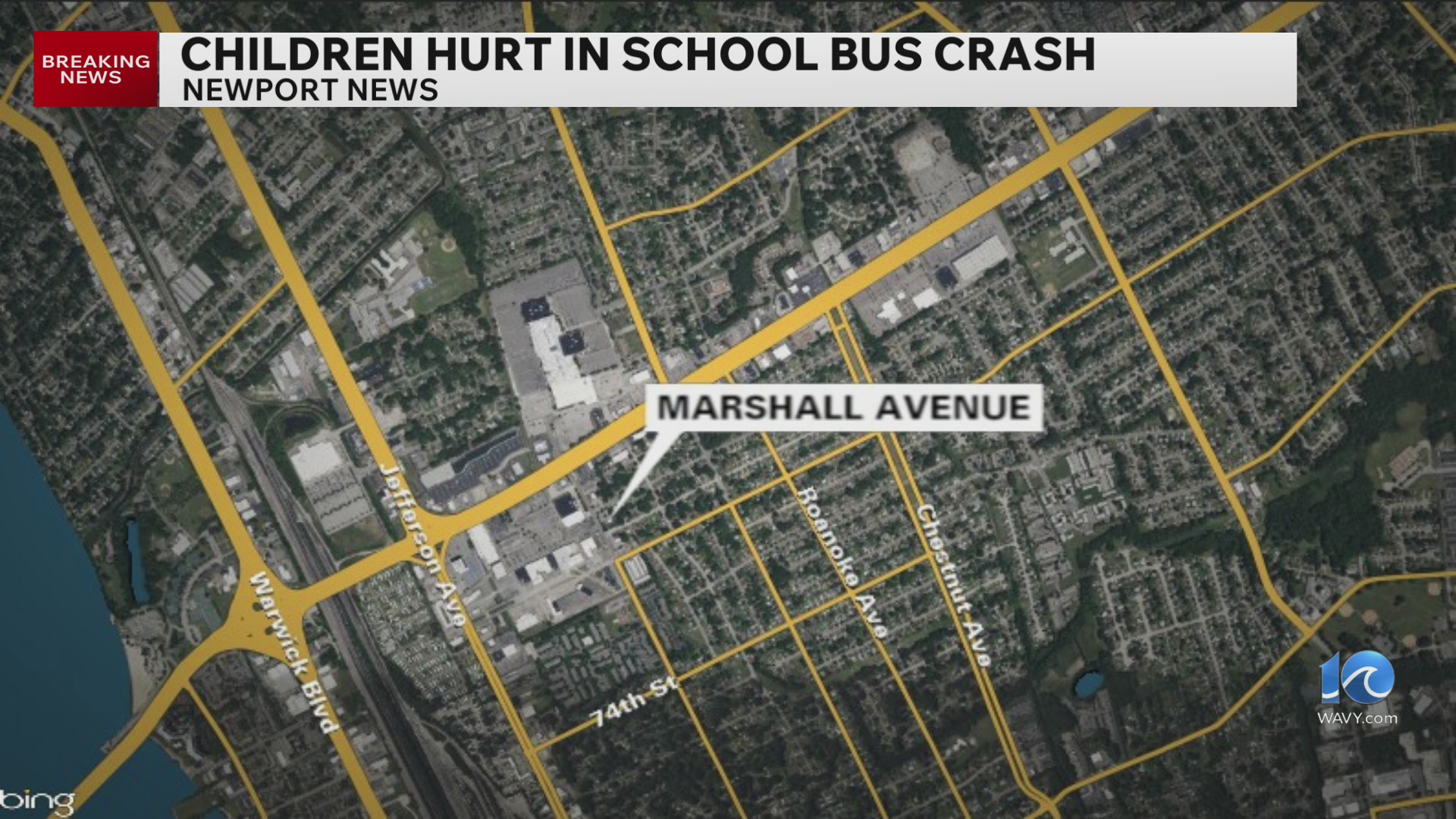 NNPD: School bus crash on Marshall Avenue leaves 11 children with minor ...