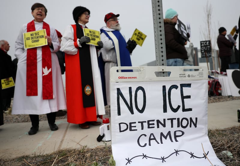 Demonstrators protest possible new immigrant detention facility in Utah