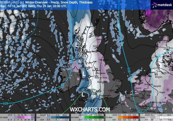 Snow maps show 58 UK cities buried as 50cm blizzard hits with -13C ...