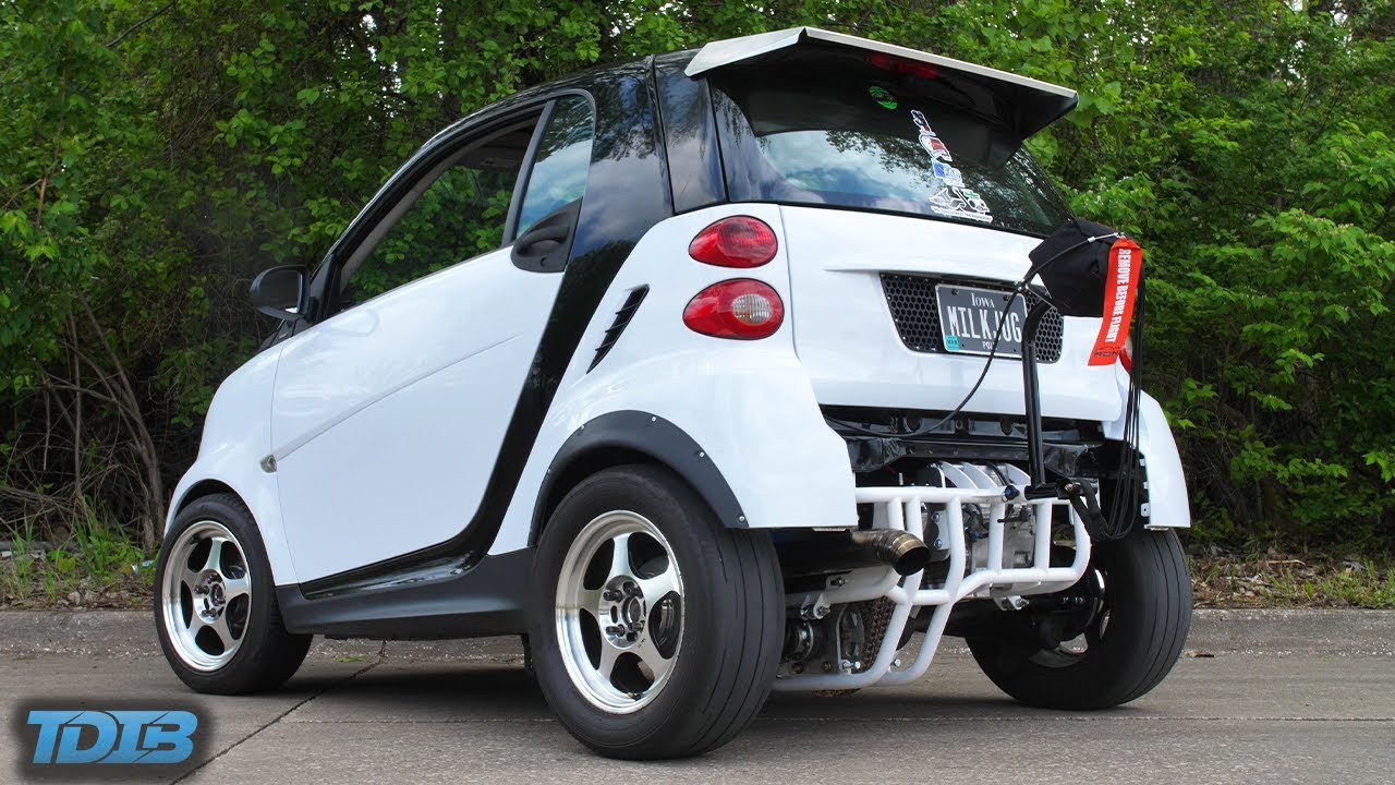 Milkjug - The world's scariest smart car (turbo Hayabusa smartcar)