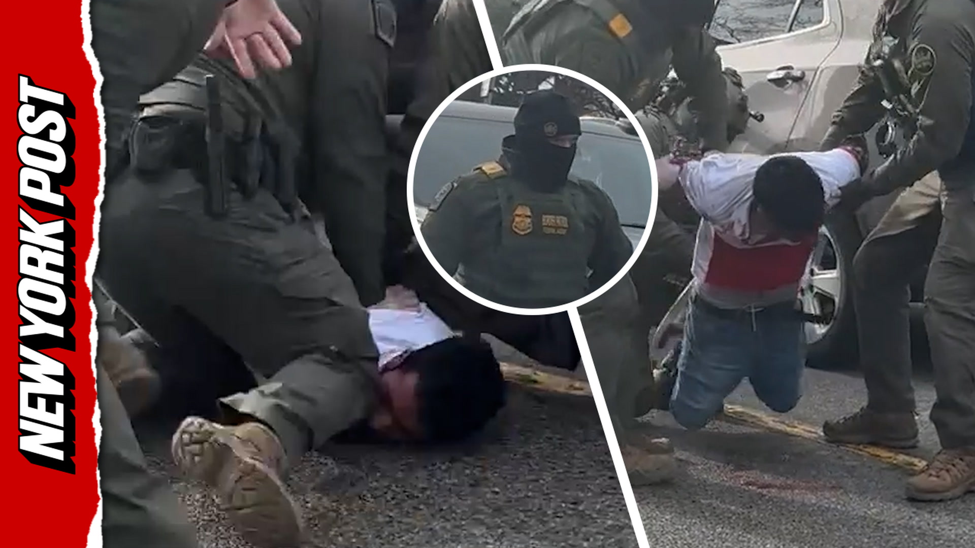 Border patrol agent caught on camera kneeing man in face during ...