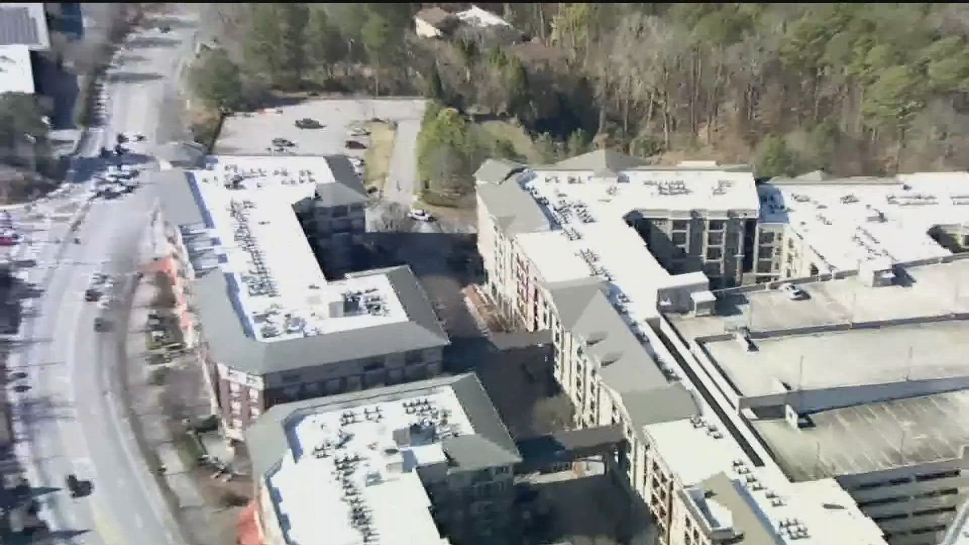 Police clear the scene at Emory Point near the CDC in Atlanta